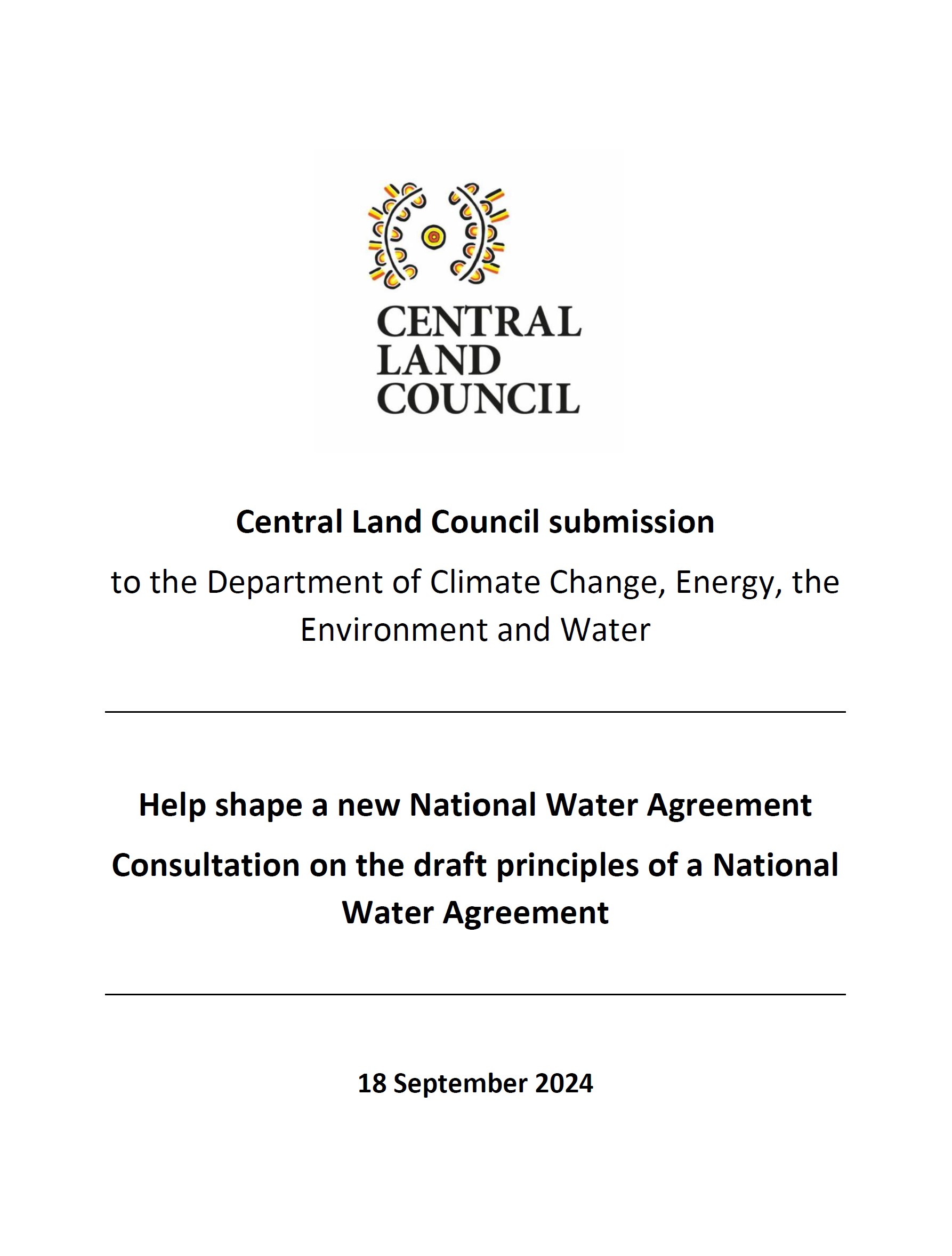 Submissionto the Department of Climate Change, Energy, the Environment ...