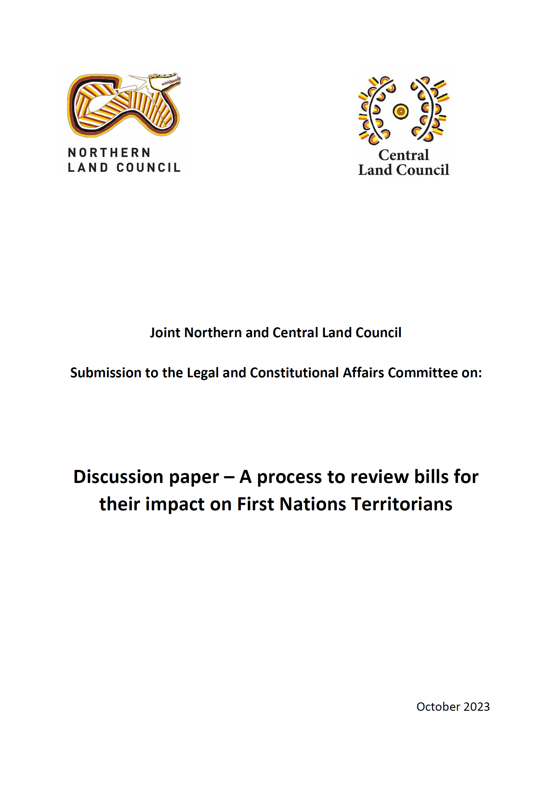 Joint NLC and CLC Submission - Discussion paper - A process to review ...