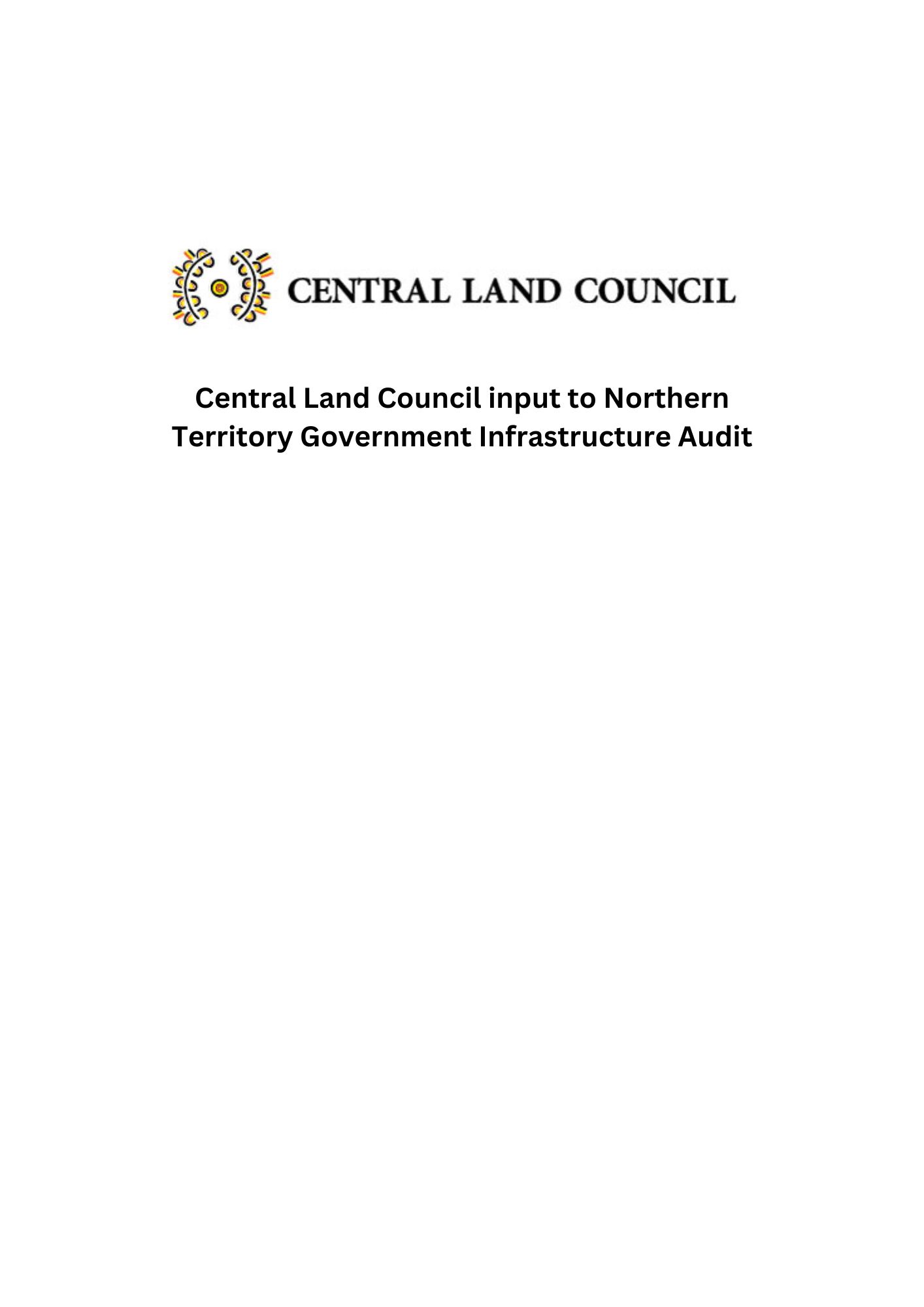 CLC input to Northern Territory Government Infrastructure Audit ...