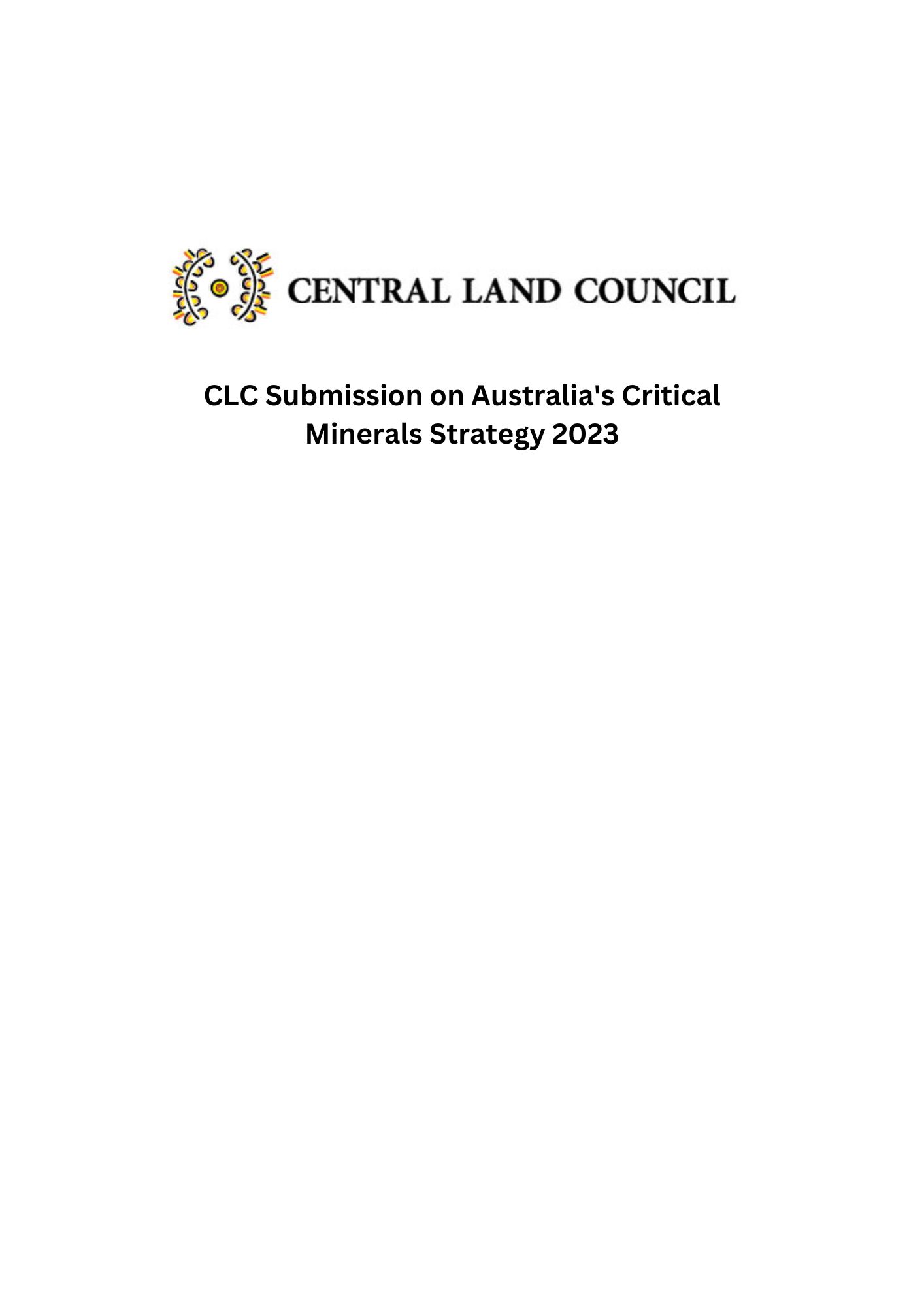 CLC Submission on Australia's Critical Minerals Strategy 2023 - Central ...