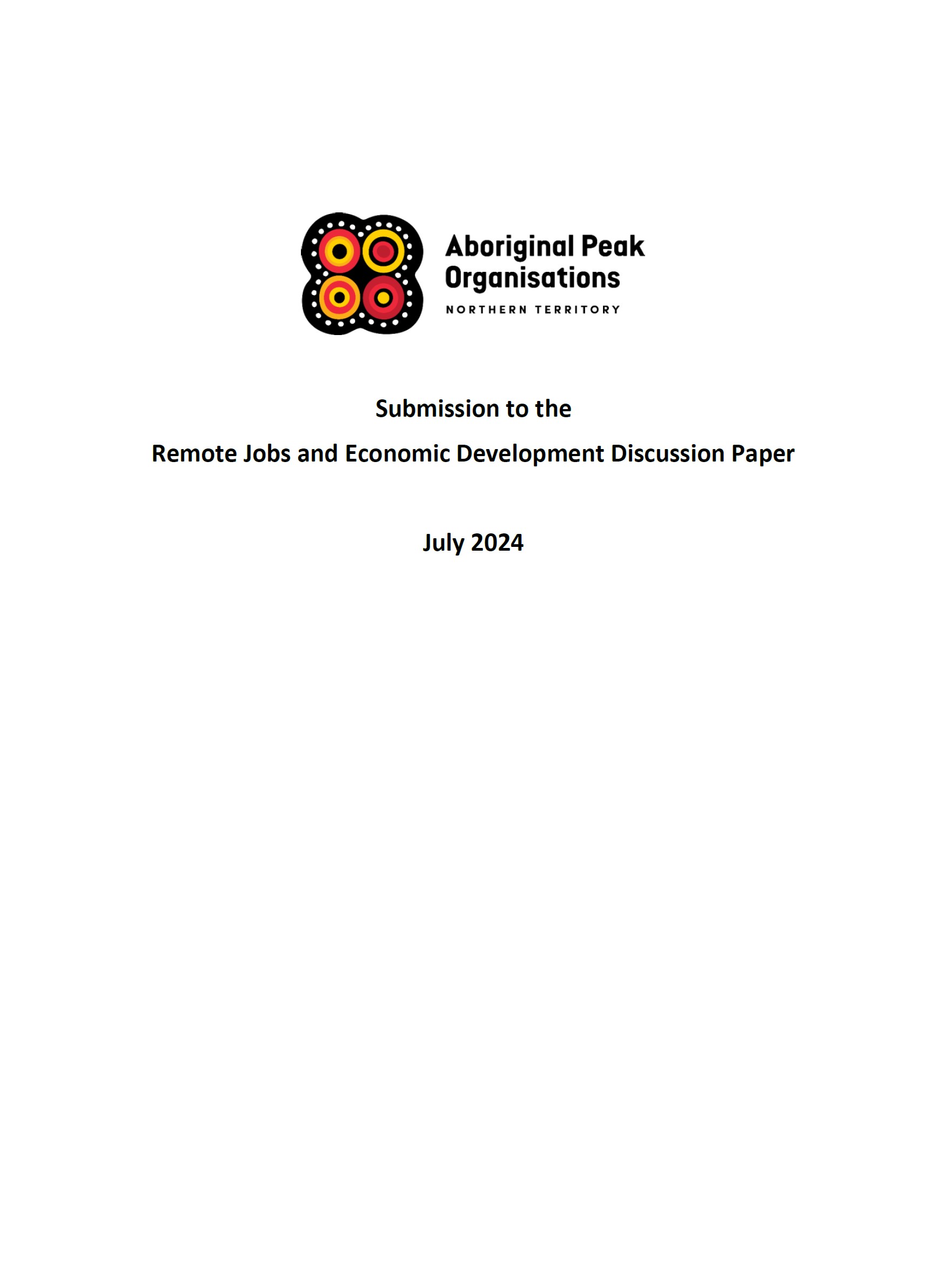Submission to the Remote Jobs and Economic Development Discussion Paper ...